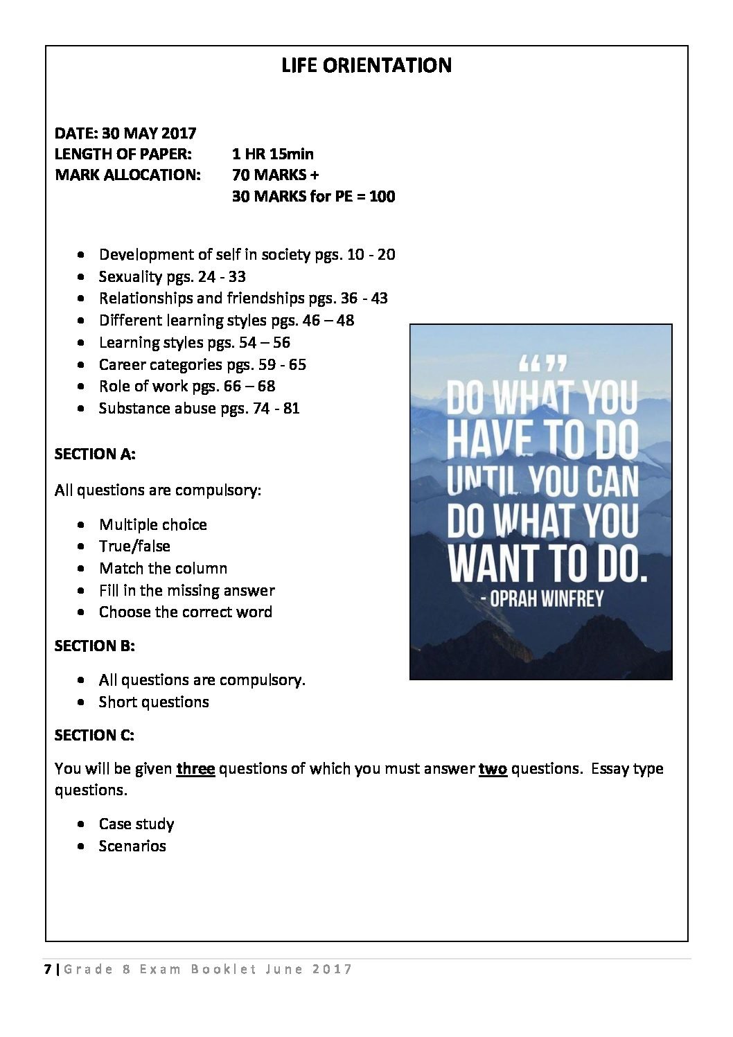 Gr 08 June 2017 Exam Study Booklet PART 2 OF 2 » My Courses