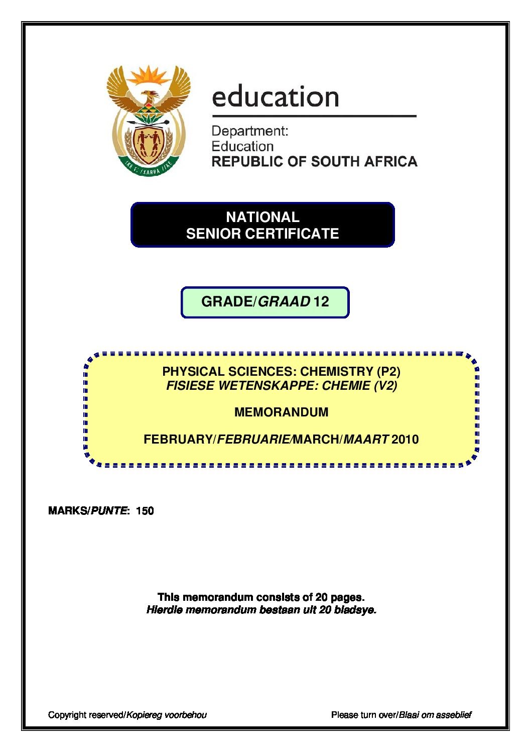 Physical Sciences P2 Feb-March 2010 Memo Eng & Afr » My Courses