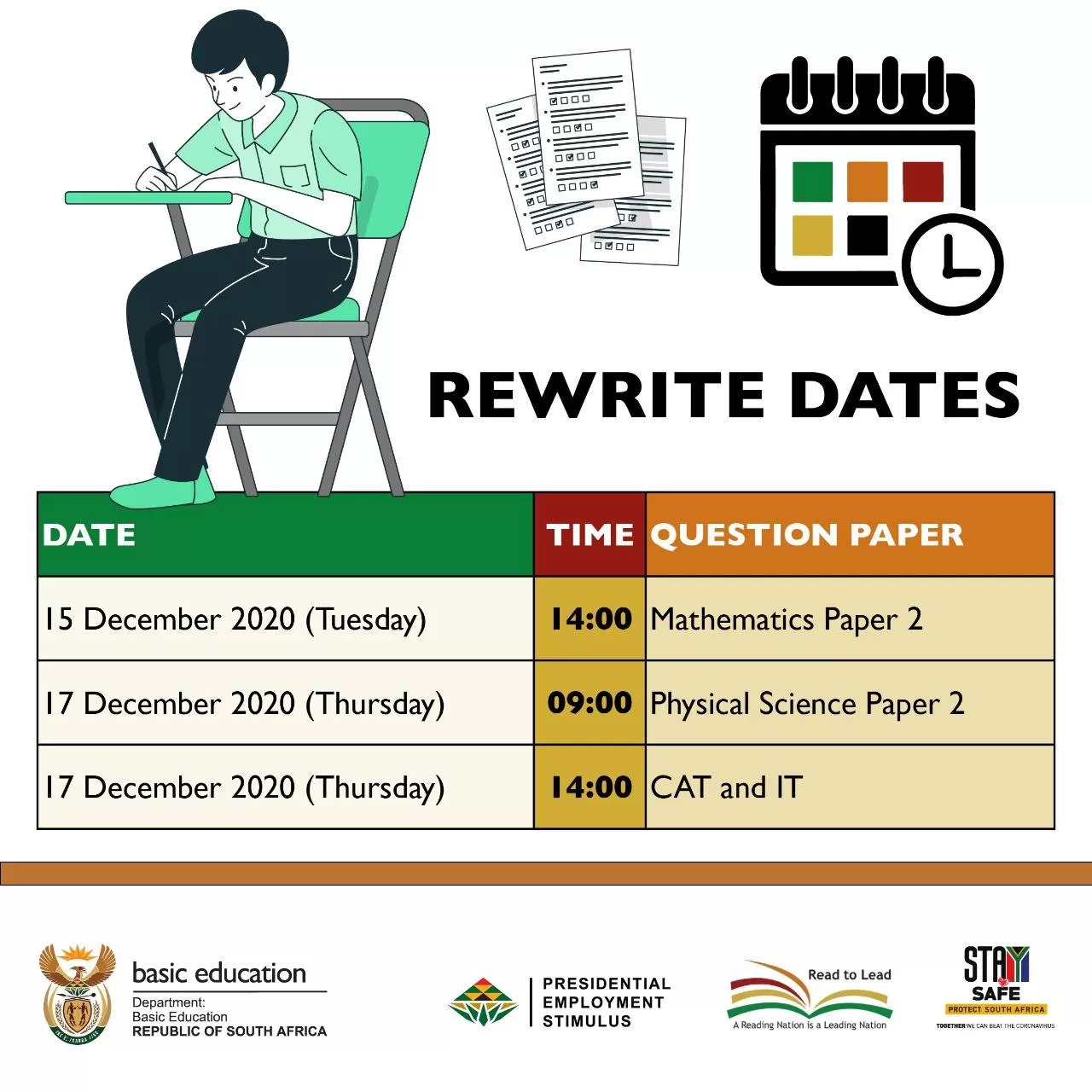 Maths and Physical Sciences Matric rewrite Dates 2020 Timetable » My ...
