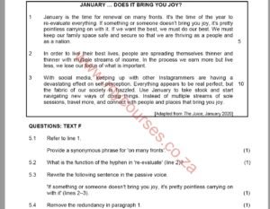 English Home Language (HL) Grade 12 P1 P2 P3 Past Exam Papers and Memos ...