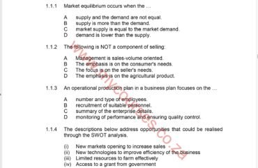 Agricultural Sciences Grade 12 November 2022 Exam Question Papers and ...