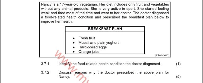 Grade 12 Consumer Studies: Food and Nutrition Self Study Guide Free ...