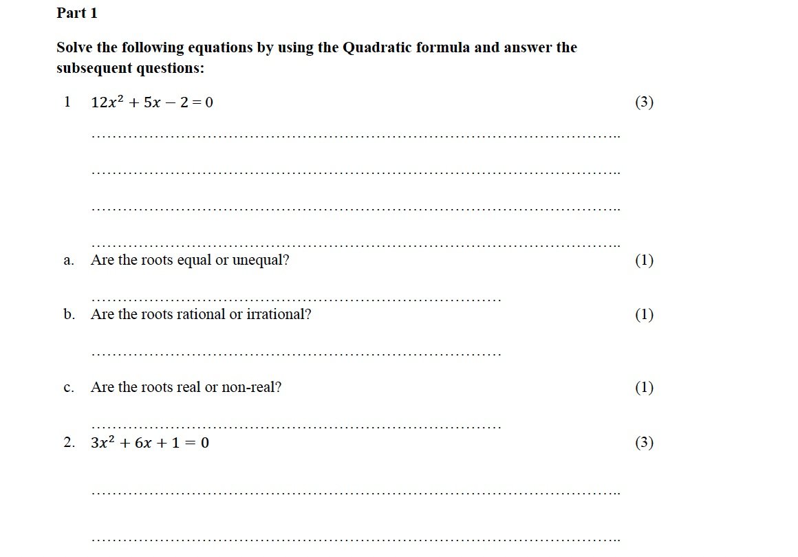 Mathematics Grade 11 Investigation Term 1 My Courses