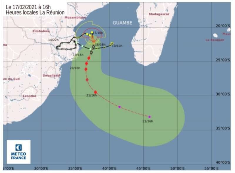 The Path of the Tropical Cyclone Guambe: Satellite Image Map » My Courses