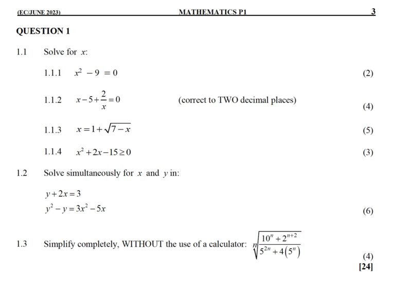 Grade 12 Mathematics (Maths) Revision Notes and Learning Materials » My ...