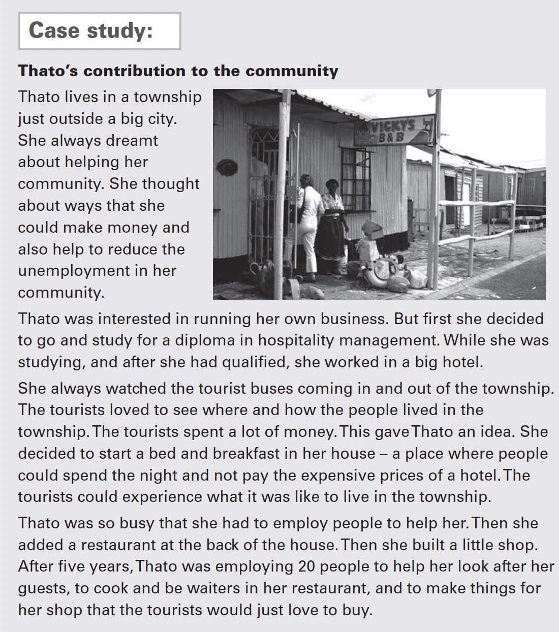 Assess how young people could use community needs to determine the type ...